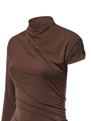 Pinko Asymmetric Draped Bodysuit Top