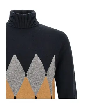 BALLANTYNE Diamond Intarsia Turtleneck Sweater