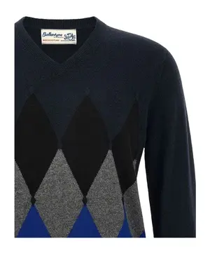 BALLANTYNE Diamond Intarsia Knitted Sweater