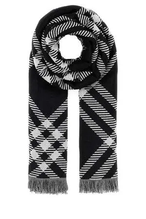 Burberry Embroidered Wool Blend Scarf - Multicolor