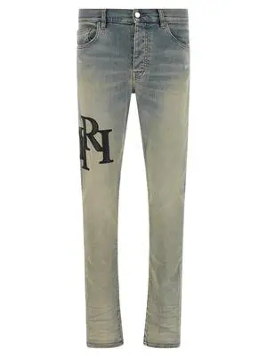 Amiri Staggered Logo' Jeans - Blue