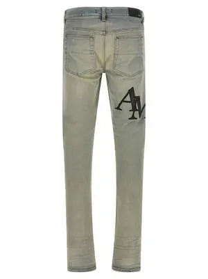 Amiri Staggered Logo' Jeans - Blue