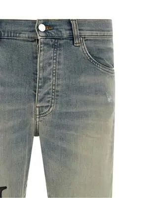 Amiri Staggered Logo' Jeans - Blue