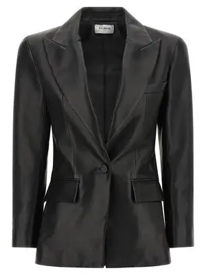 Balmain Leather Blazer - Black