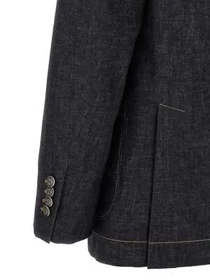 Brunello Cucinelli Double-breasted Denim Blazer