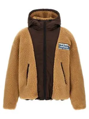 Dsquared2 Teddy Reversible Jacket With Logo Patch - Brown