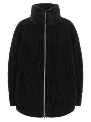 Herno Cardigan With Fur Insert