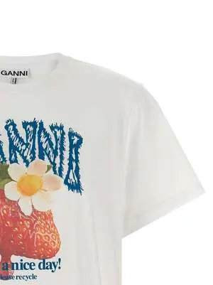 GANNI Strawberry' T-shirt - White