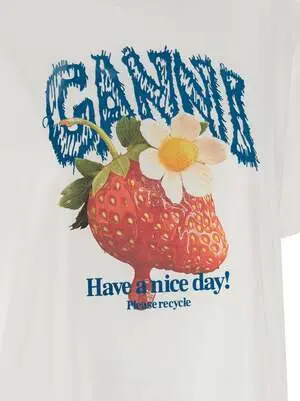 GANNI Strawberry' T-shirt - White