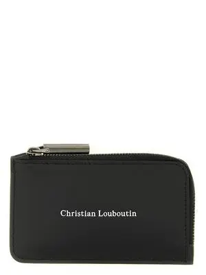 CHRISTIAN LOUBOUTIN Canopy' Zip Card Holder - Black