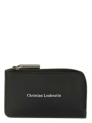 CHRISTIAN LOUBOUTIN Canopy' Zip Card Holder - Black