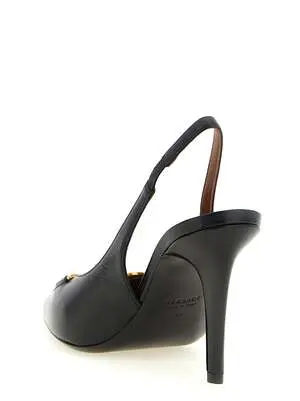 Versace La Medusa' Leather Slingbacks - Black
