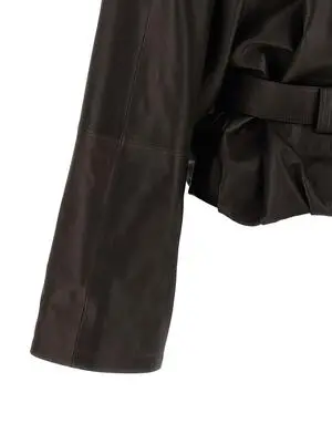 Magda Butrym Shawl Collar Leather Jacket