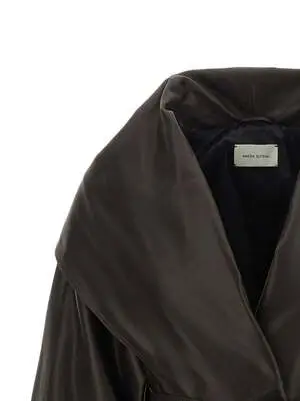 Magda Butrym Shawl Collar Leather Jacket