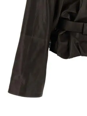 Magda Butrym Shawl Collar Leather Jacket