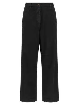 Dries Van Noten Loose Cotton Trousers - Gray