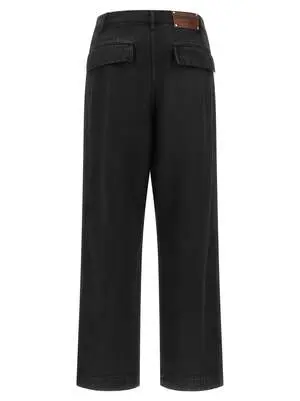 Dries Van Noten Loose Cotton Trousers - Gray