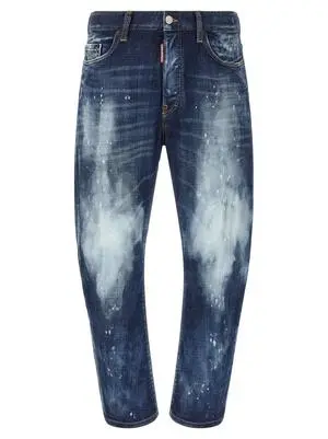 Dsquared2 Bro' Jeans With 'paint' Details - Blue