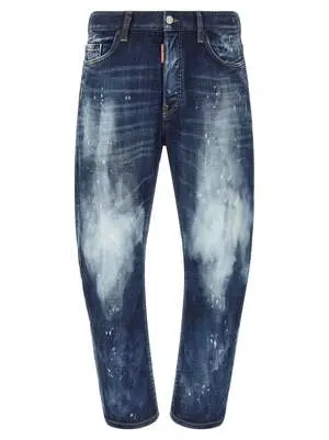 Dsquared2 Bro' Jeans With 'paint' Details - Blue