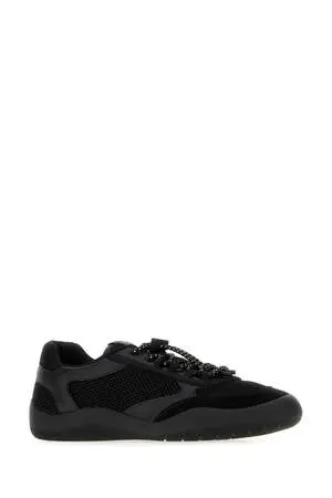 Prada Mesh And Leather Speedrock Sneakers - Black