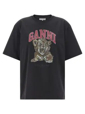 GANNI Tiger' T-shirt - Black