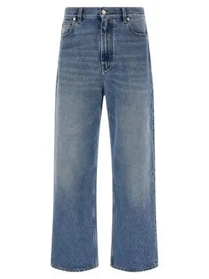 Fendi Ff' Patch Jeans Saddlery - Blue