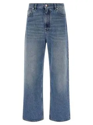 Fendi Ff' Patch Jeans Saddlery - Blue