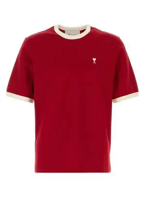 AMI Paris Ami Men Red Cotton T-Shirt Red