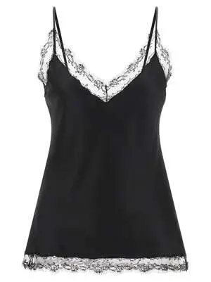 ERMANO SCERVINO Ermanno Scervino Silk Lingerie Top With Lace - Black