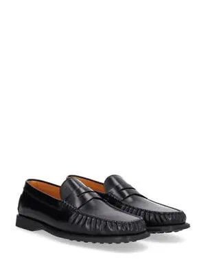 TOD'S Moccasin In Curled Leather - Black