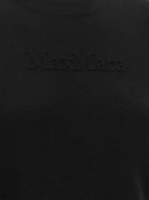 Max Mara Manto' Sweater With Embossed Logo - Black
