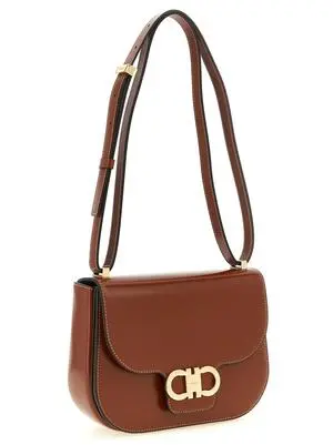 FERRAGAMO Double Gancini' Closure Shoulder Bag