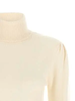 GANNI Turtleneck Sweater With Lace Trim