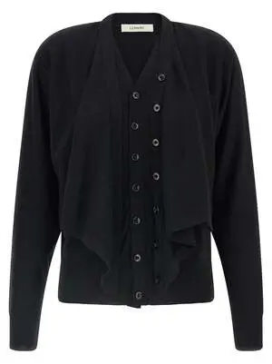 LEMAIRE Trompe L'oeil Construction Cardigan - Black