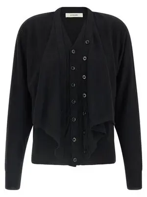 LEMAIRE Trompe L'oeil Construction Cardigan - Black