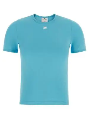 COURREGES Signature Contrast' T-shirt - Blue