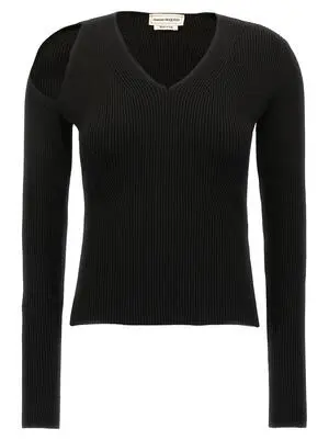 Alexander McQueen Cut-out Sweater - Black