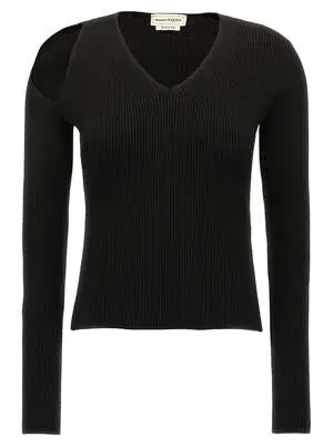 Alexander McQueen Cut-out Sweater - Black