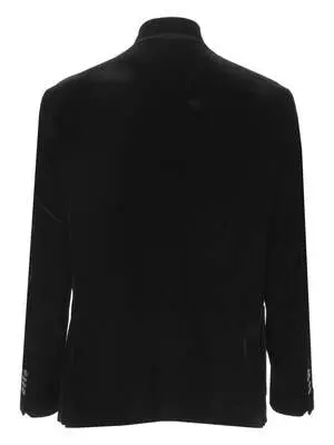 Giorgio Armani Mandarin Collar Blazer - Black