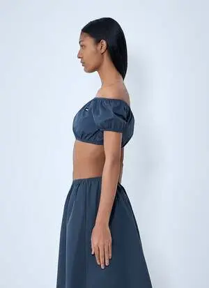 Miu Miu Off-shoulder Crop Top