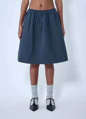 Miu Miu Elasticated Waist A-line Skirt - Gray