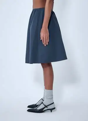 Miu Miu Elasticated Waist A-line Skirt - Gray