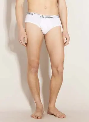 Dolce & Gabbana Set Of Two Logo Print Briefs - White