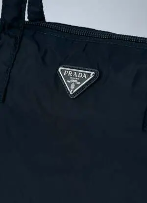 Prada Saffiano Leather Pendant With Re-nylon Tote Bag