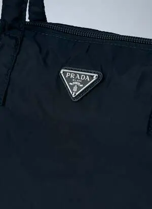Prada Saffiano Leather Pendant With Re-nylon Tote Bag