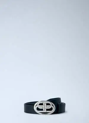Balenciaga Oval Bb Belt - Black