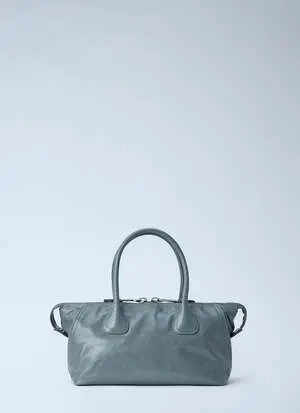 Miu Miu Leather Top Handle Bag - Gray