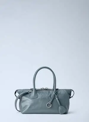 Miu Miu Leather Top Handle Bag - Gray