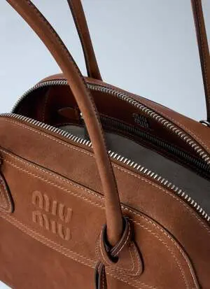 Miu Miu Vivant Suede Handbag - Brown
