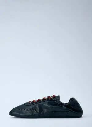 Prada Collapse Antiqued Nappa Leather Sneakers